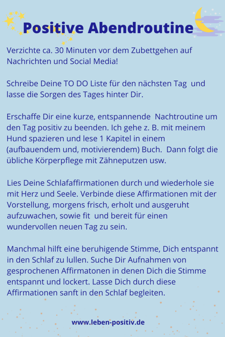 Mit positiven Affirmationen ruhig und entspannt einschlafen – L E B E N - P O S I T I V