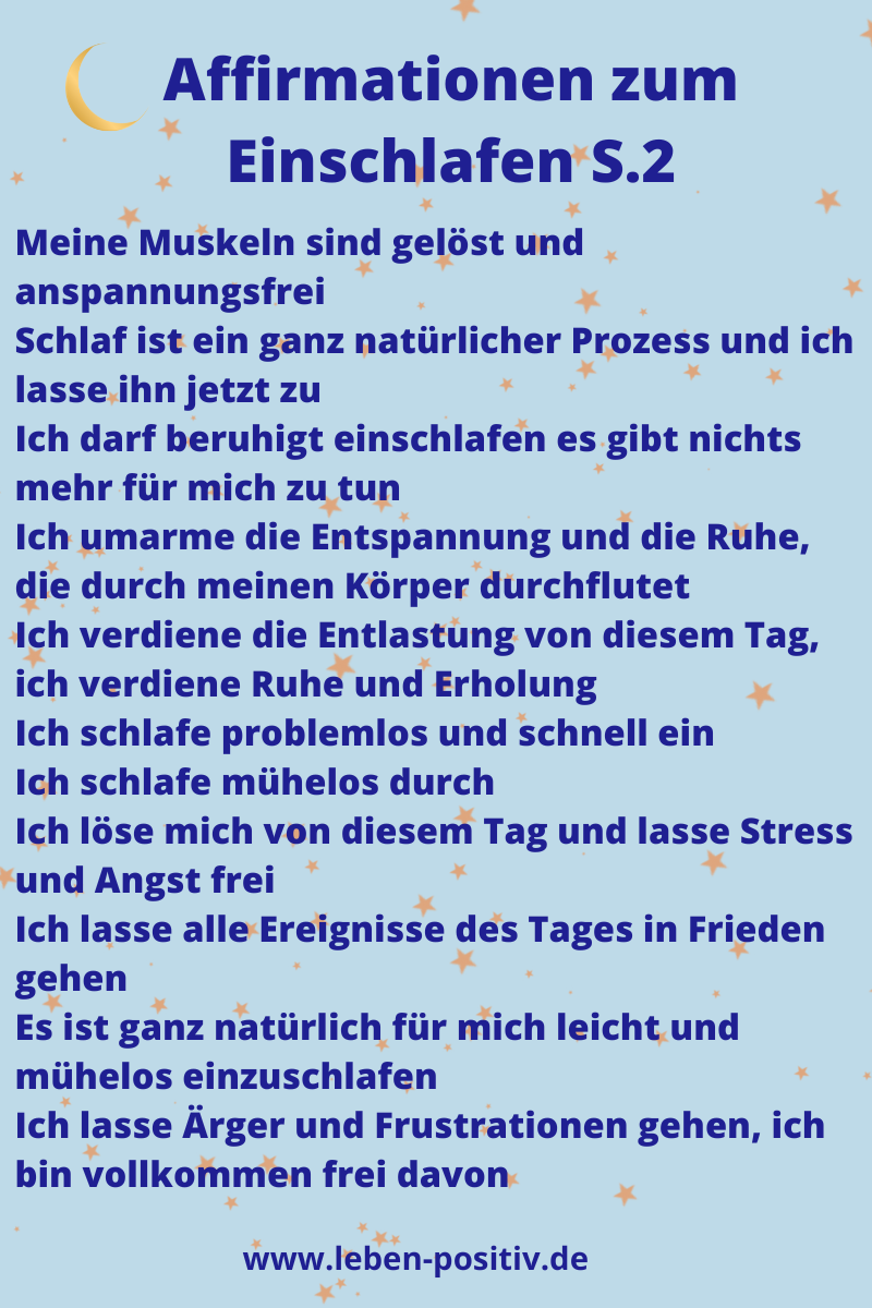 Mit positiven Affirmationen ruhig und entspannt einschlafen – L E B E N - P O S I T I V
